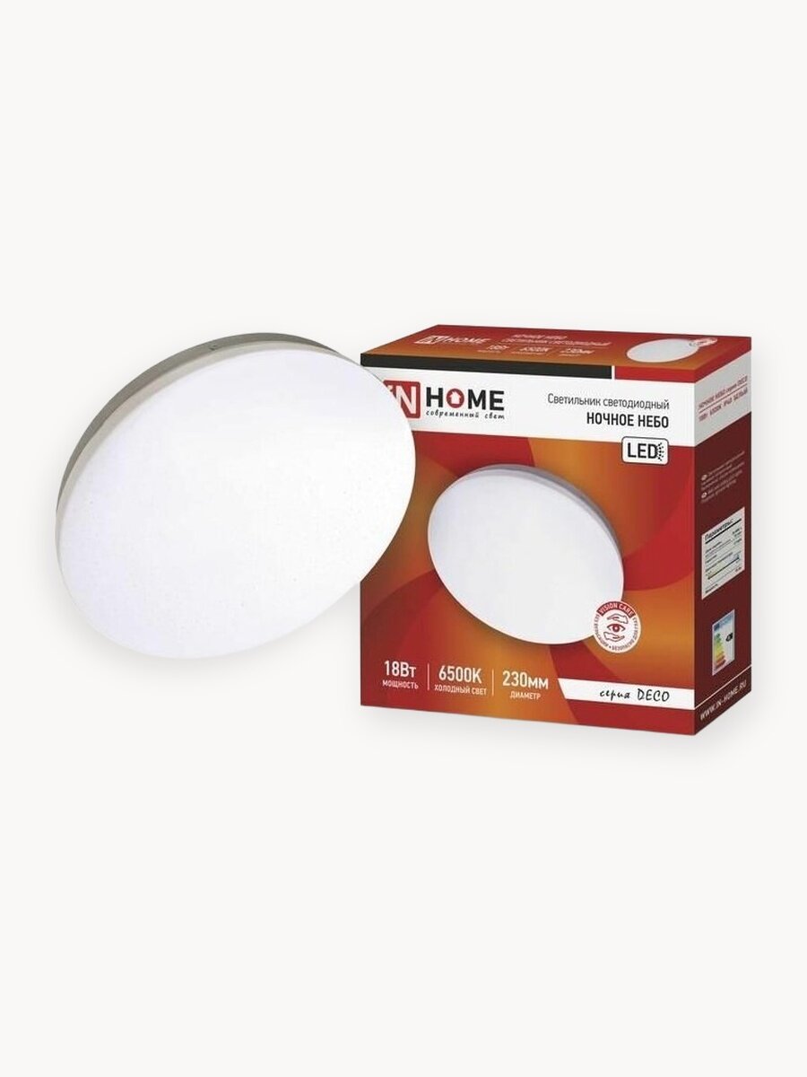 Светильник светодиодный DECO Ночное небо 18Вт 6500К 1170лм 230В 230х55мм IN HOME 4690612033495