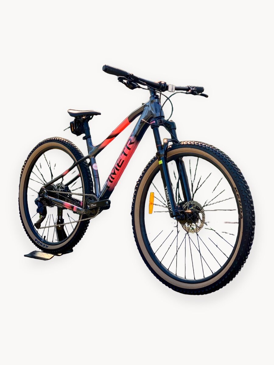 Взрослый горный велосипед BREND TIMETRY ORIGINAL TT426, диаметр колес 29", 9 скоростей, алюминиевая рама, серо-красный