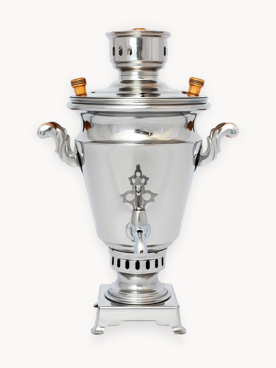 Самовар на дровах жаровый "Стольник", 5 литров, нержавеющая сталь