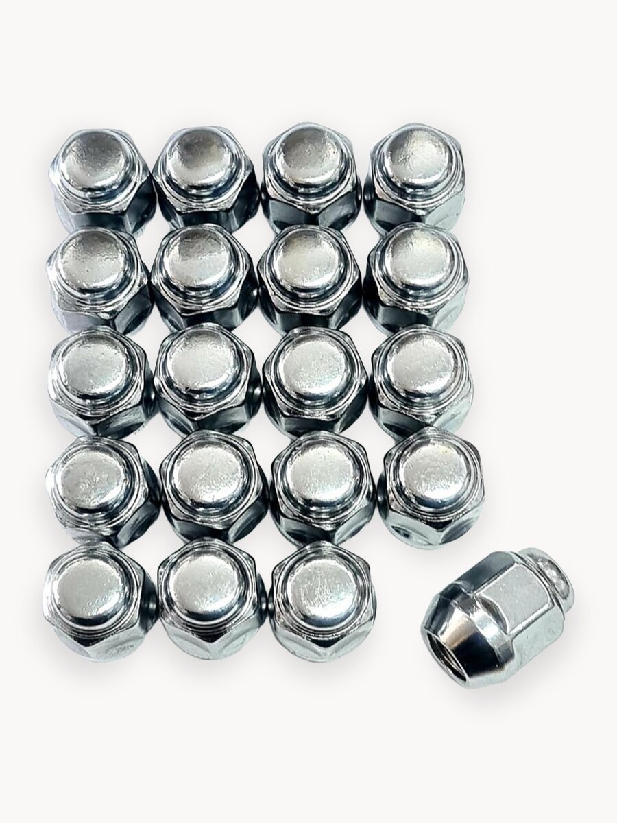 Гайки колесные закрытые М12х1,25х31 конус, ключ 19мм набор из 20 штук