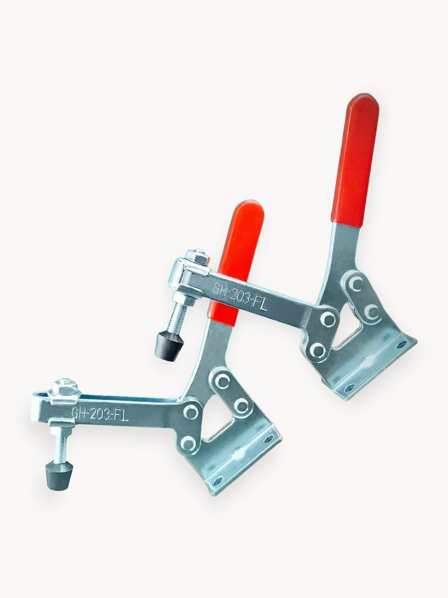 Зажим рычажный струбцина механическая угловая 320кг быстрозажимная