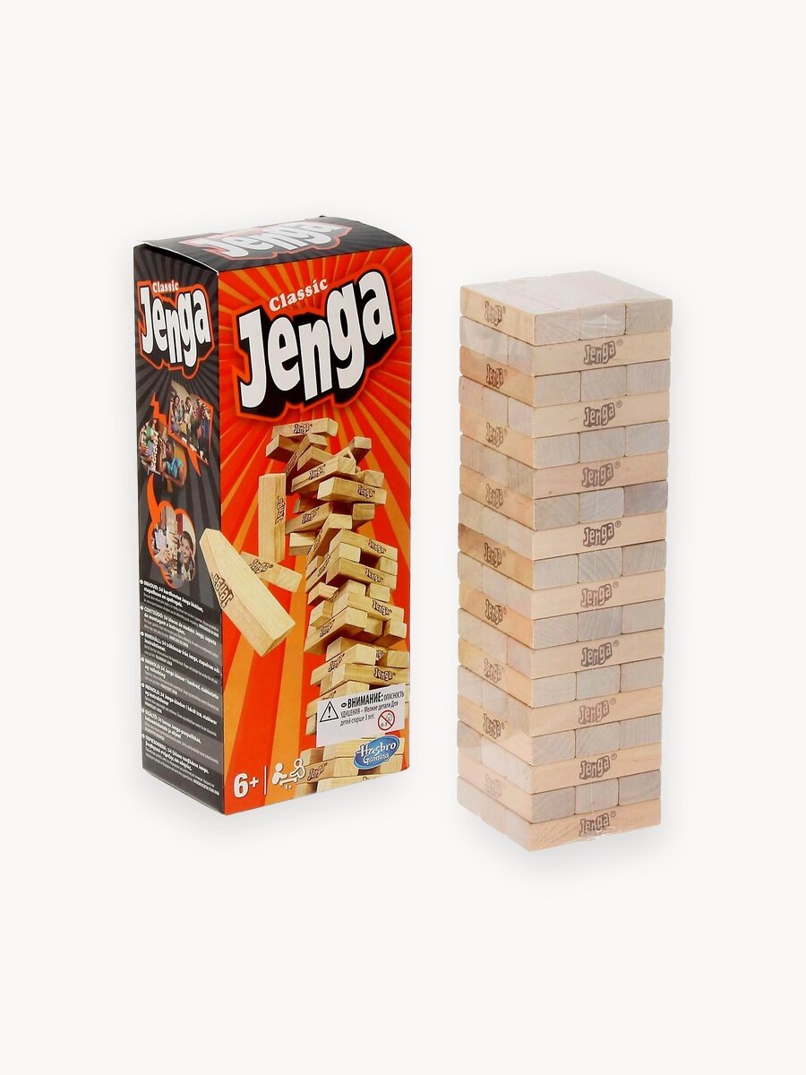 Настольная игра Hasbro "Дженга", для развития моторики и логики, деревянная, 54 элемента