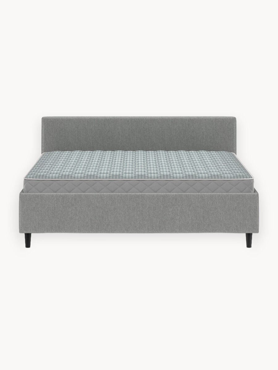 Кровать с матрасом 160х200 см двуспальная MOON FAMILY 1250, серая, с подъемным механизмом