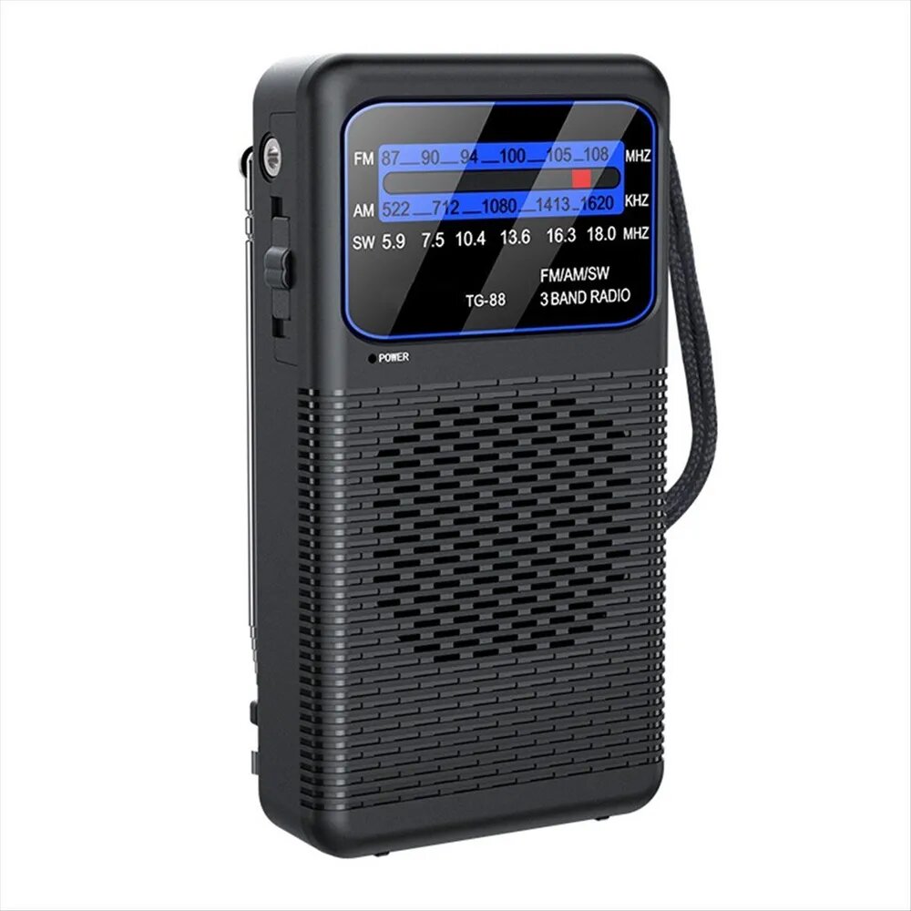 -88 Портативный AM/FM/SW Радиоприемник С Фонариком LED