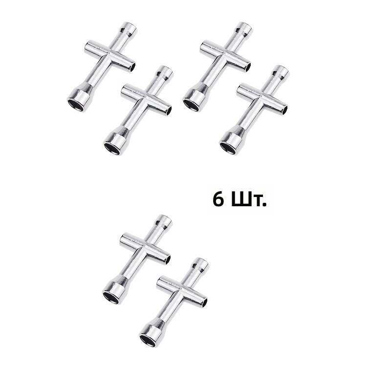 Набор мини-крестовых ключей с шестигранными насадками, 6 шт.