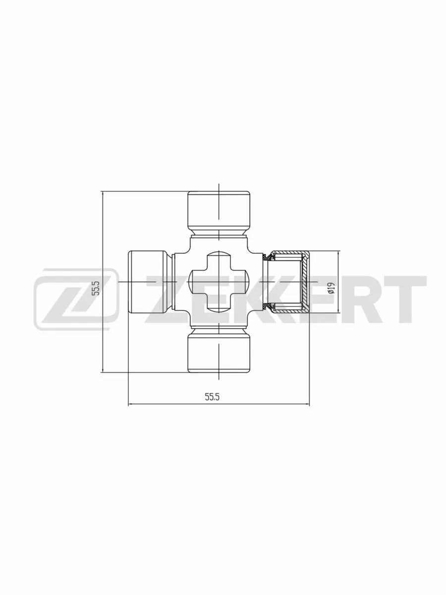 Крестовина кардана 19мм Dacia Duster Zekkert