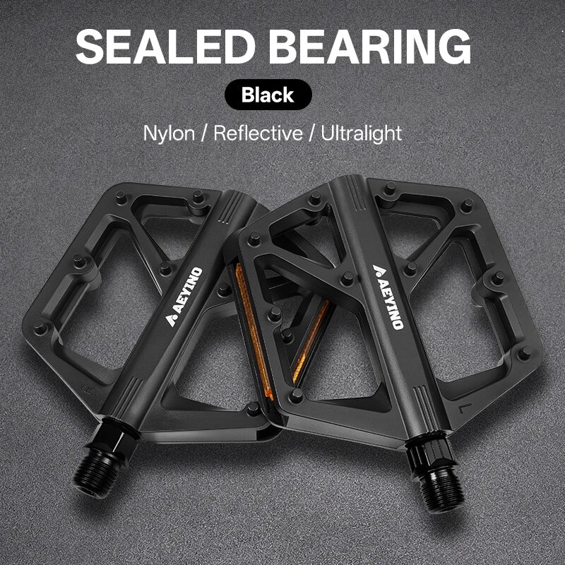 Черные велосипедные педали MTB нейлон, SEALED BEARING