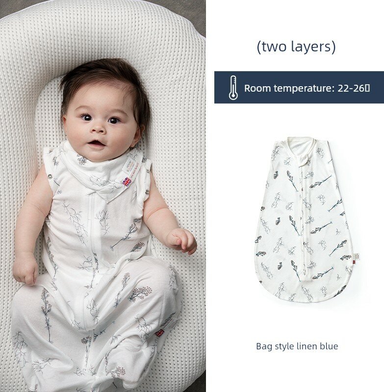 Downland Kids Спальный мешок в форме мешка Двухслойный морской синий для комнатной температуры 22-26°C Новорожденный