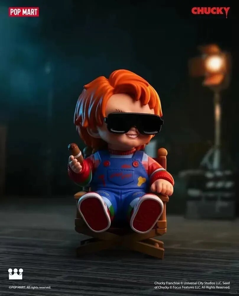 100% Original оригинал POP MART - Halloween Chucky Franchise Series Figures, Подарки/Show Time Chucky 1 шт