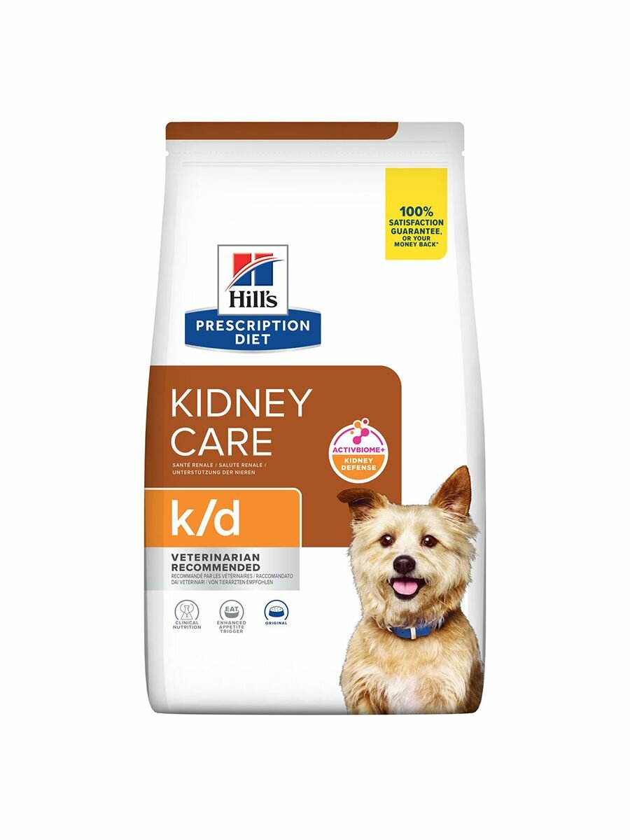 Сухой корм для собак Hill's Prescription Diet k/d Kidney Care при заболеваниях почек и почечной недостаточности, 1,5 кг