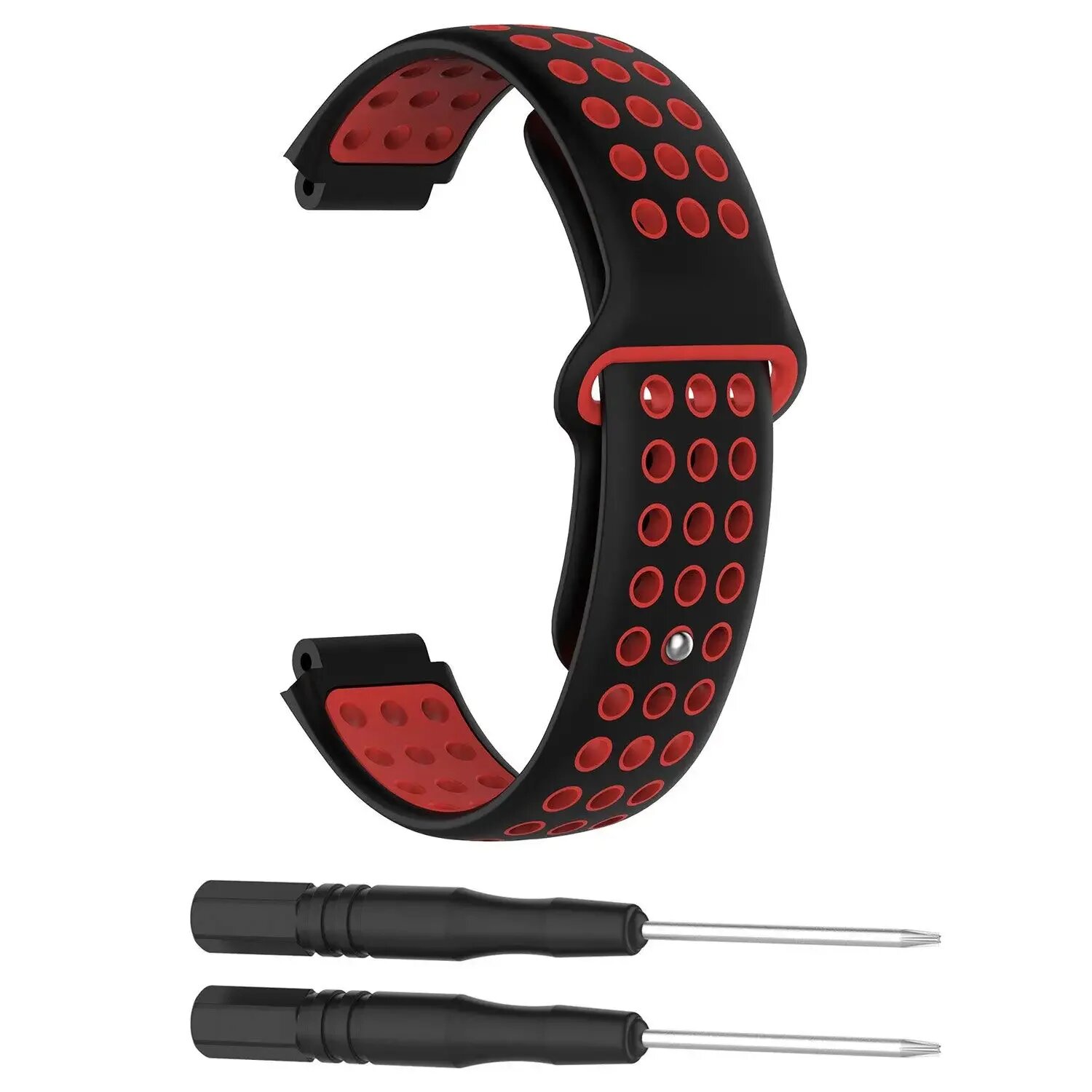 Силиконовый ремешок для Garmin Forerunner 230/235/630/735 Красный, black red