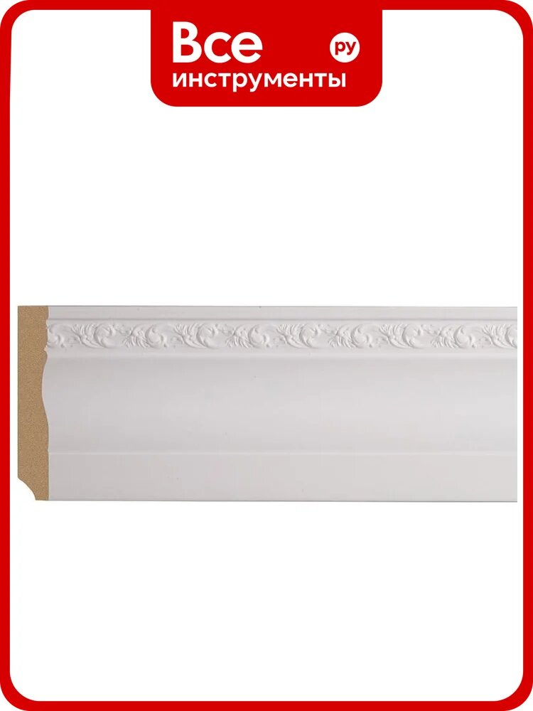 Плинтус Cosca Decor интерьерный багет, 95x14x2400 мм, Белый СПБ016620