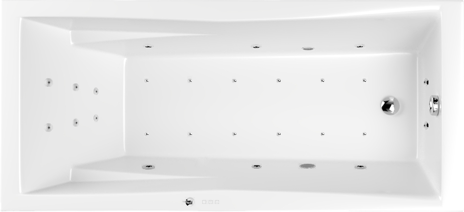 Акриловая ванна WHITECROSS Palace Ultra 180x80 см, встраиваемая, с гидромассажем, белый глянец, с каркасом, со сливом-переливом