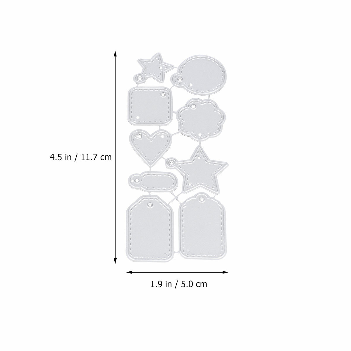 2PCS Стencil Для Ручной Работы Из Металла Серебристый 11.70X5.00X0.10CM