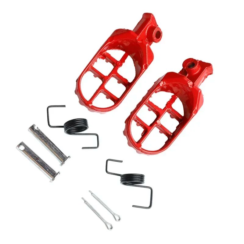 Подножки И Крепления Для Мотоциклов И Питбайков PW50, 80, TW200, XR50R, CRF50, Красный, Red 1 pair