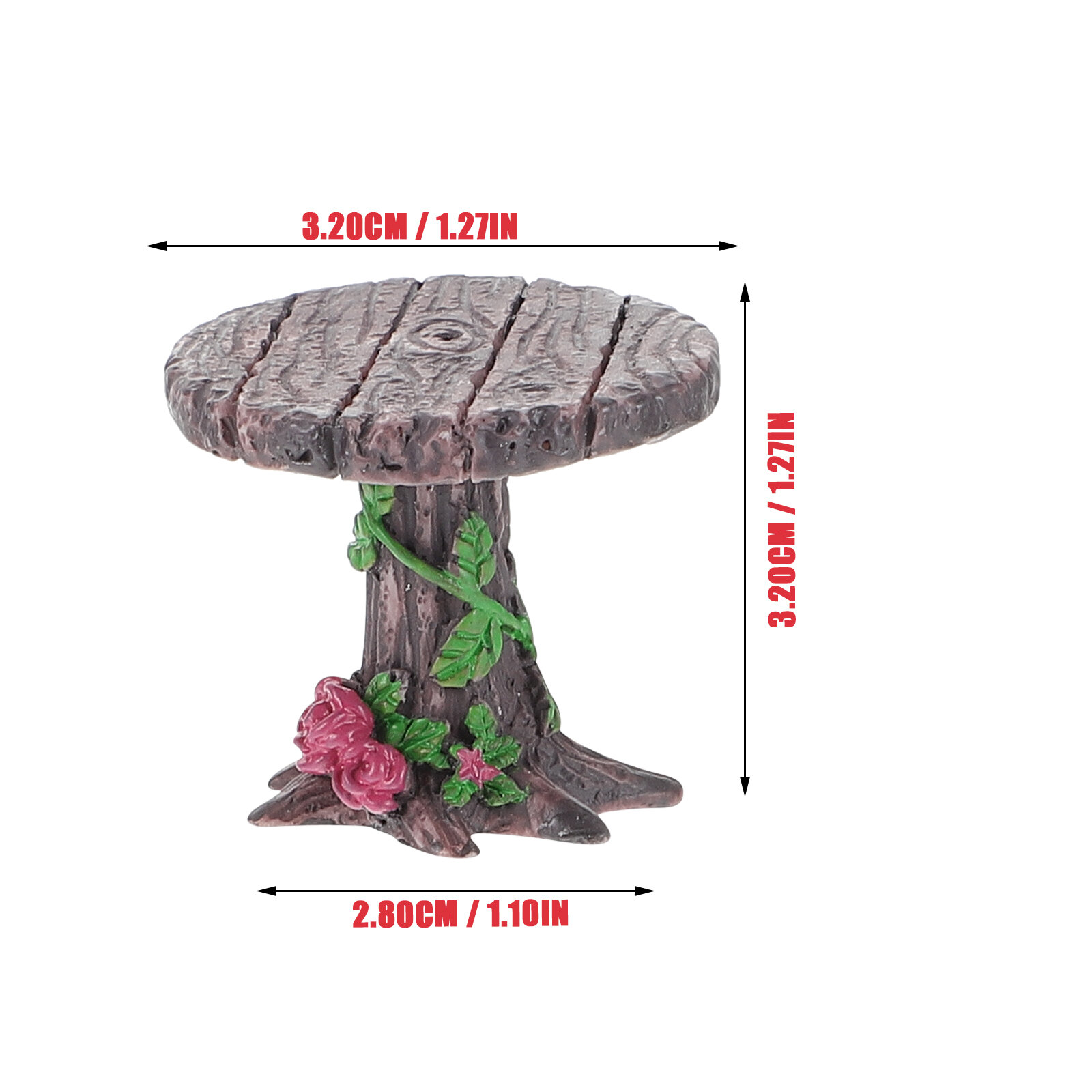 2 Набора Миниатюрный Статуэтка Стул И Стол Из Резины Для Сада 3.2x2.8 Cm