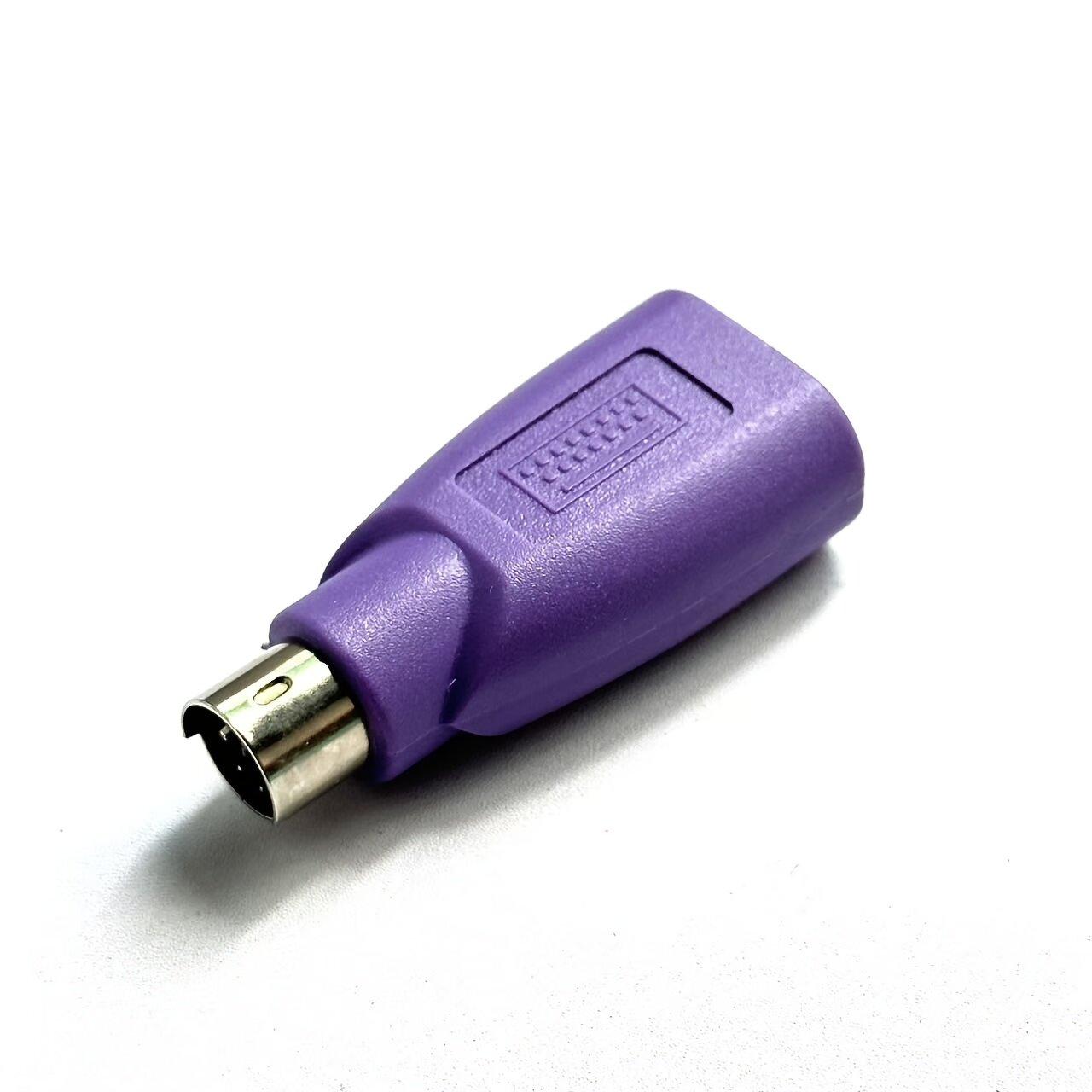 Адаптер PS2 to USB, переходник PS/2 (папа) - USB (мама) для клавиатуры и мыши, фиолетовый