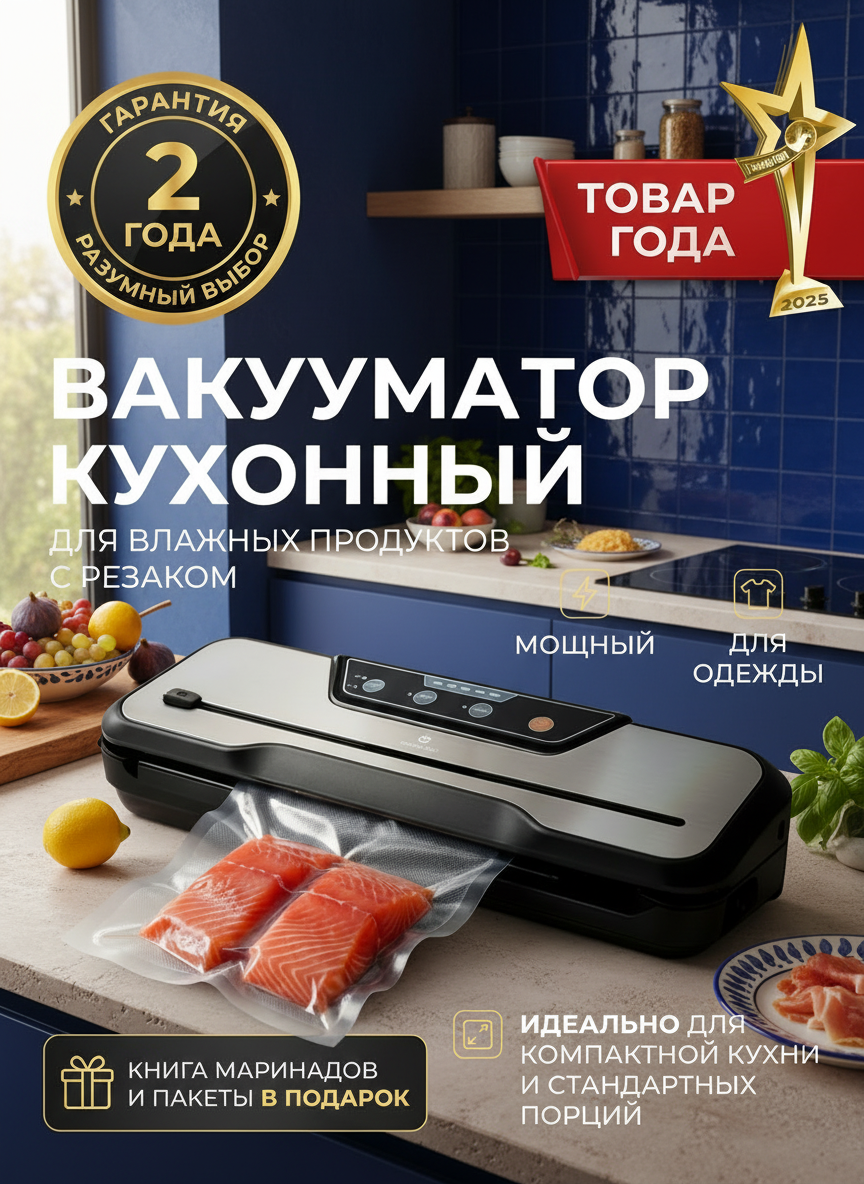 Вакуумный упаковщик для продуктов с пакетами NARRAZIONE VS6612X