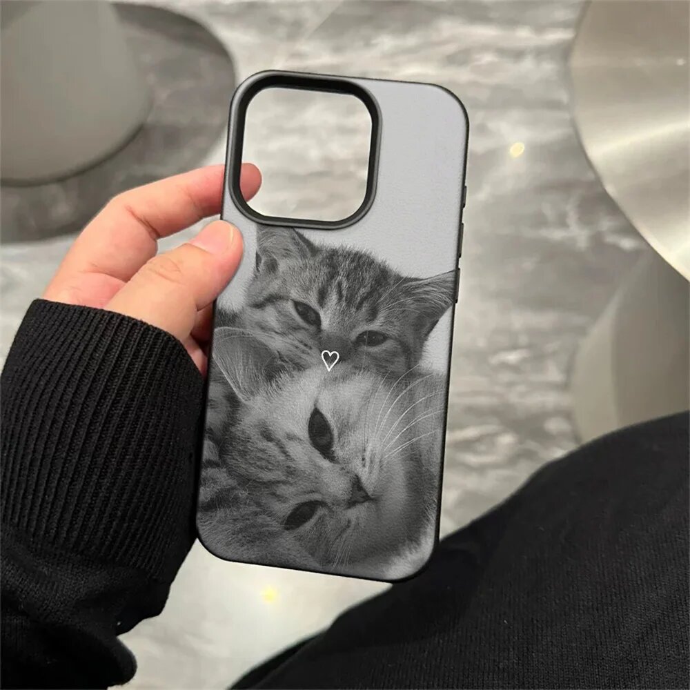 Чехол для телефона с милым мультяшным рисунком кошки для Samsung A55 Черный, Black, Samsung S24 FE