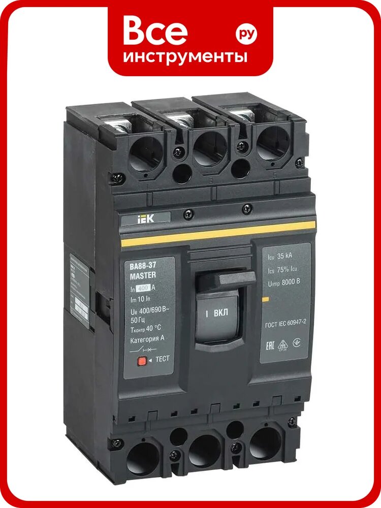 Автоматический выключатель IEK ВА88-37 3Р 400А 35кА MASTER SVA40-3-0400-02