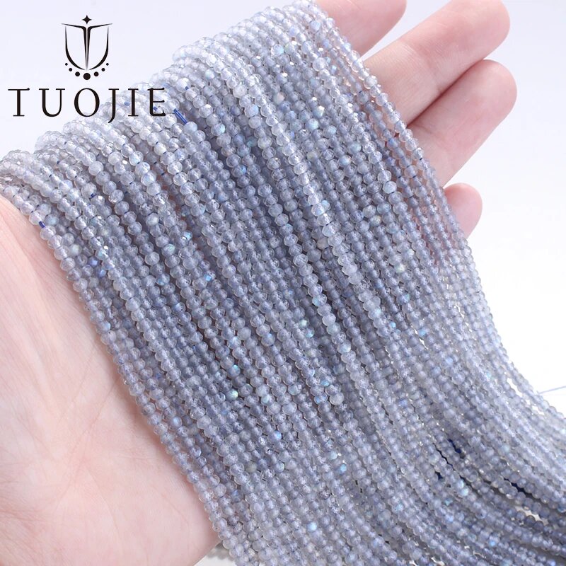 Бусины из лабрадорита 2x3 мм, граненые, AAA, для ювелирных изделий 55Labradorite L.1