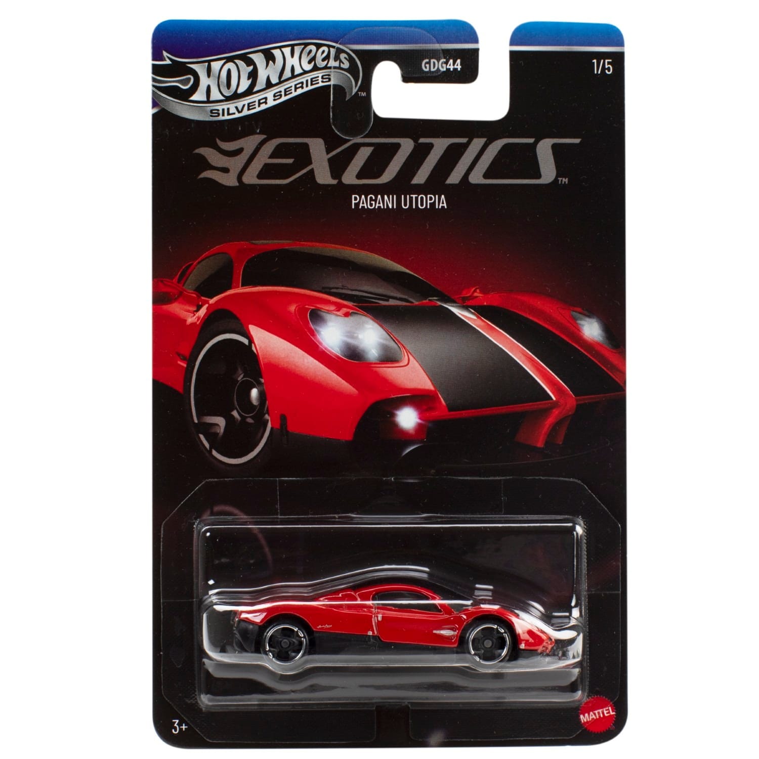 Игрушечная машинка Hot Wheels Silver Series Exotics Pagani Utopia JKX76, масштаб 1:64