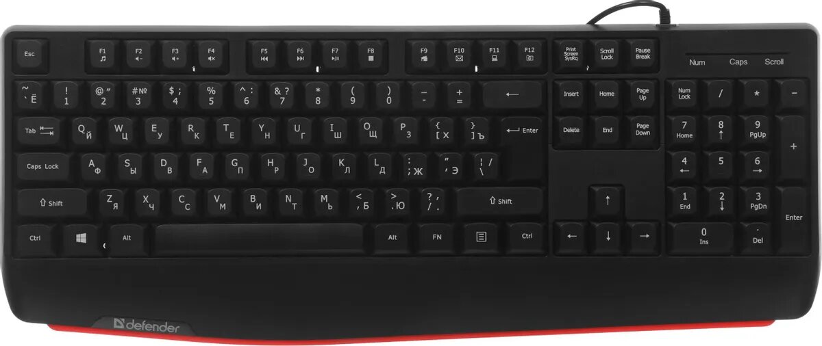 Клавиатура Defender Atom HB-546, проводная, USB, мембранная, черный