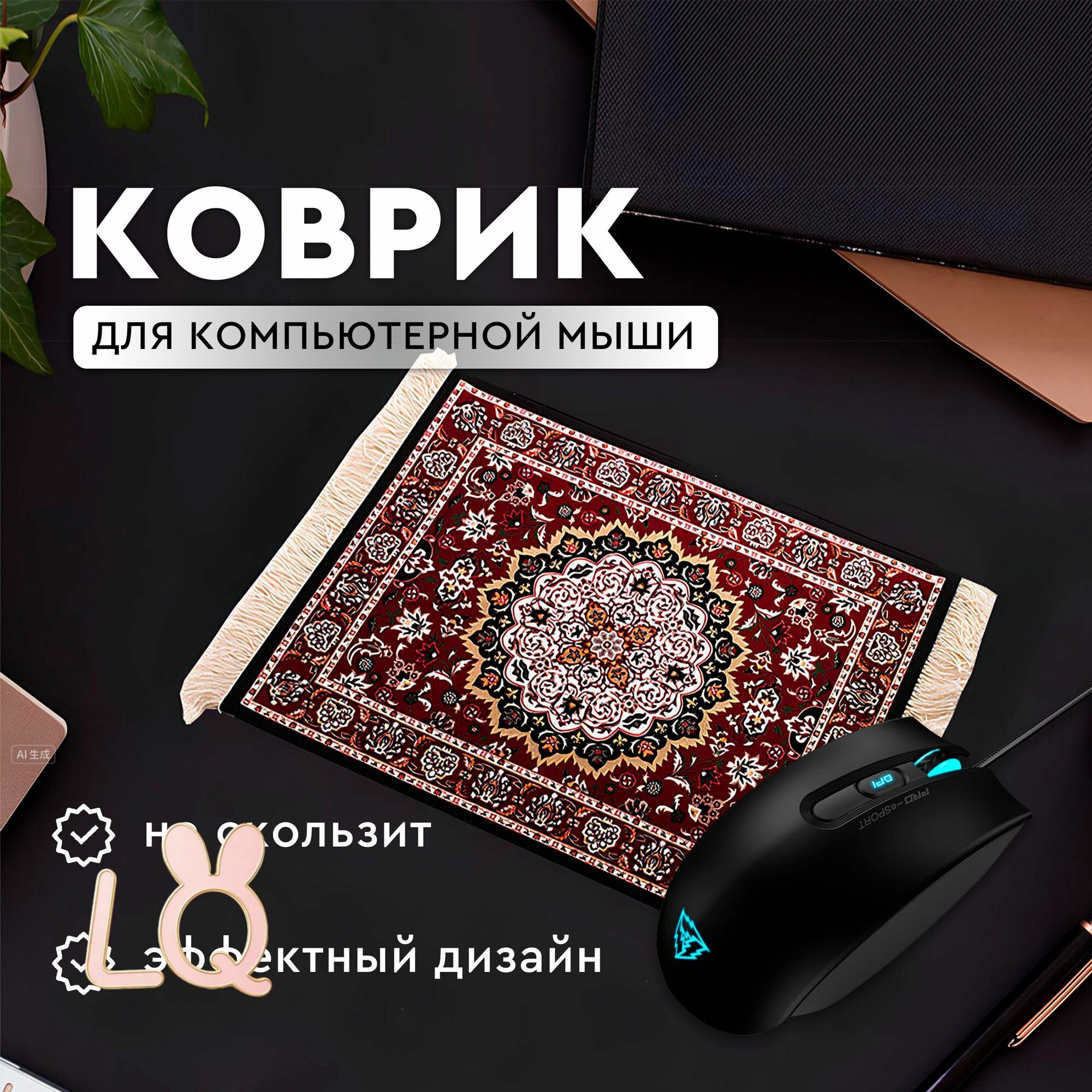Коврик для мышки, коричневый