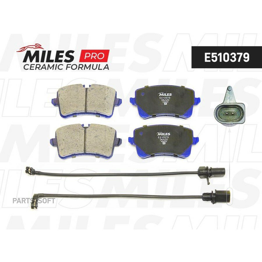 Колодки тормозные AUDI A6 11-/A7 10- задний с датч. Ceramic PRO MILES E510379