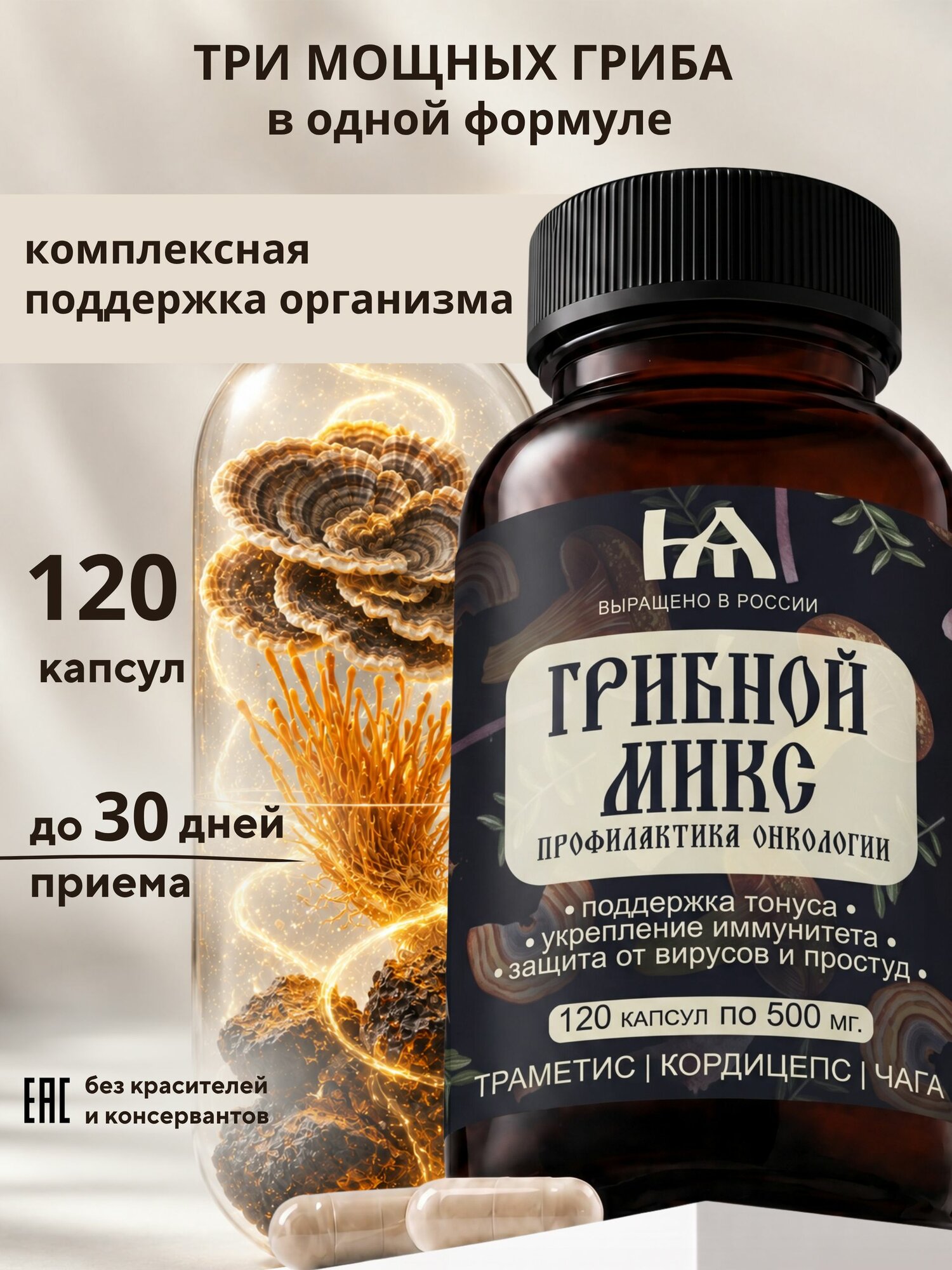 Траметес, кордицепс, чага грибы для Вашего здоровья
