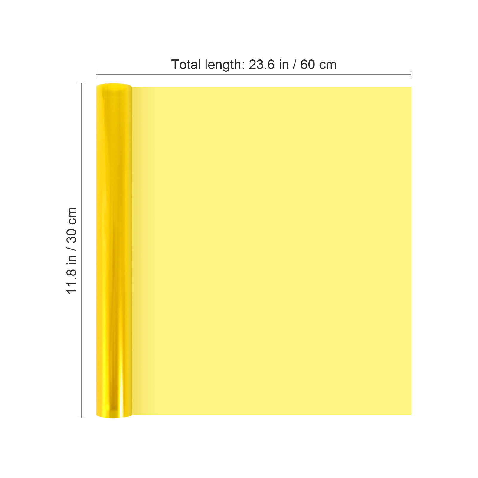 Жёлтый виниловый материал 30x60cm для защиты фар от царапин и старения