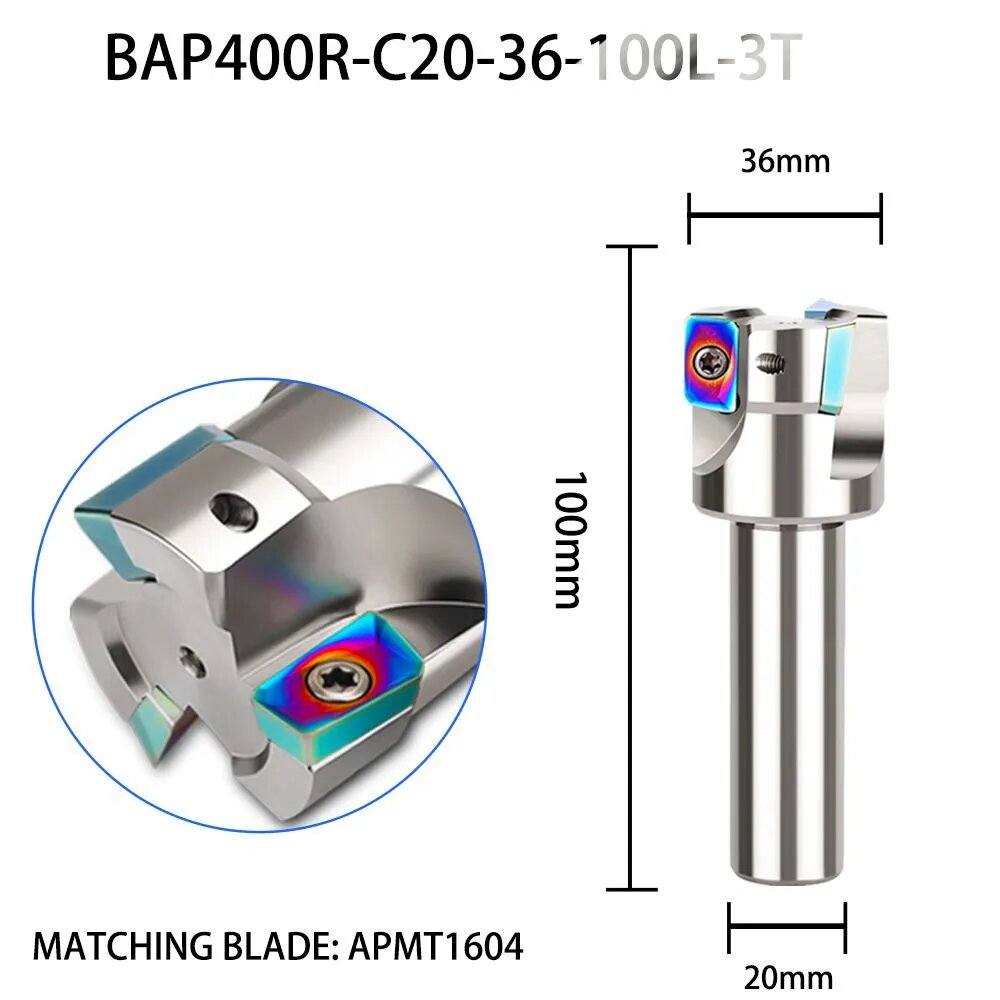 Фрезерная фреза с шестью шестаBAP400R-C20-36-100L-3T