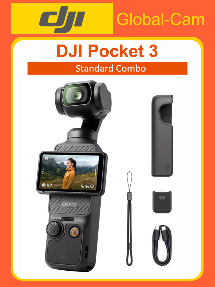Экшн-камера DJI Osmo Pocket 3, Видеокамера с 1' CMOS и видео 4K / 120 кадров в секунду, черный