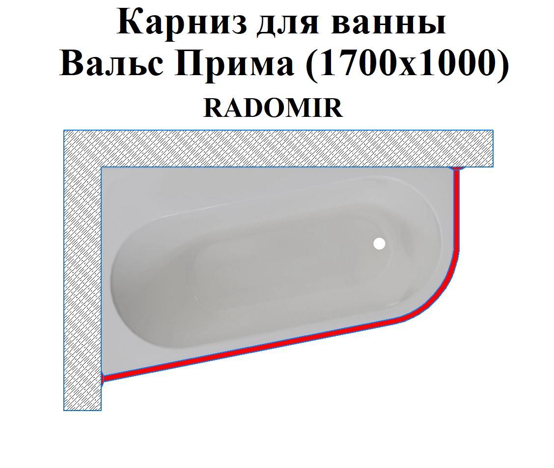 Карниз для ванны вальс прима (1700х1000) Radomir