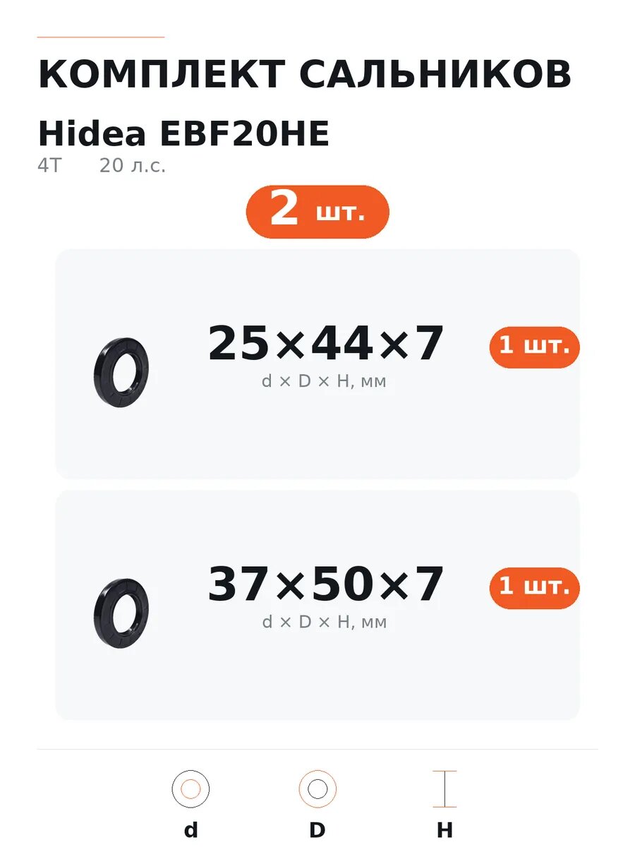 Комплект сальников Hidea EBF20HE
