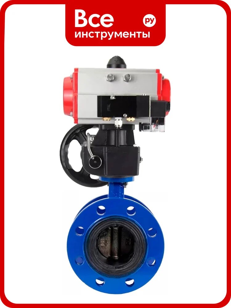 Затвор дисковый GGG40-304-EPDM-2W-F-H Ду65 Ру16 пневмопривод DA-105, пневмораспределитель 220VAC, ручной дублёр HDM-3 DN-ru D050-56332