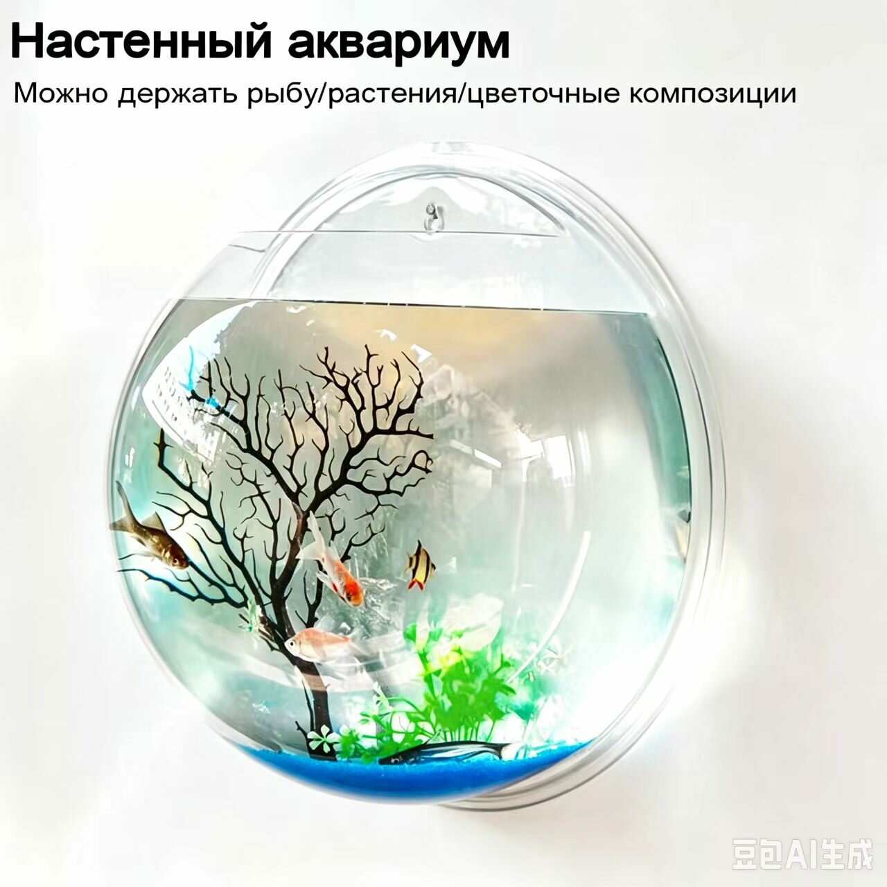 Настенный аквариум из прозрачного акрила, креативный аквариум для рыбок и растений