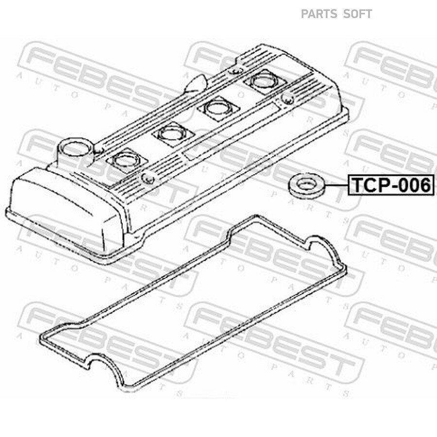 Прокладка свечи Toyota Corolla 110 95- \ FEBEST TCP-006 FEBEST TCP006 | цена за 1 шт