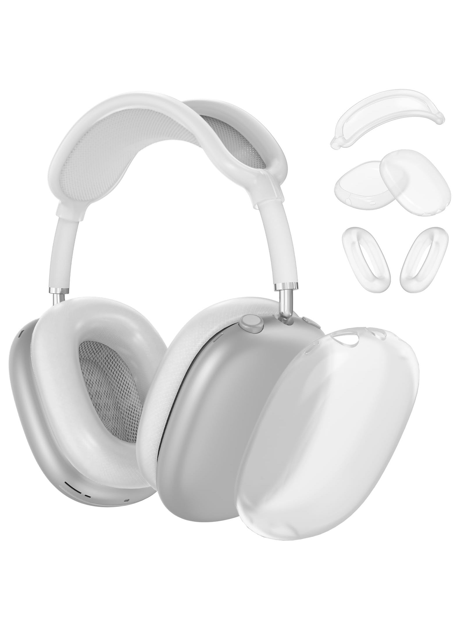 Силиконовый чехол для AirPods Max 2/Max, с амбушюрами и оголовьем, черный Мягкие защитные