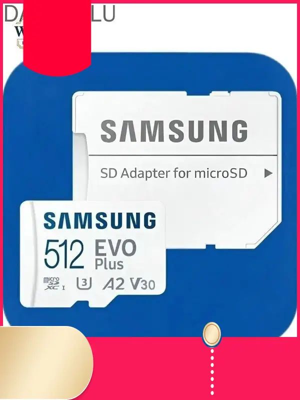 Эксклюзивная карта памяти microSDXC 512 ГБ, Class 10, V30, A2, UHSI U3, скорость чтения 160 МБ/с с адаптером SD