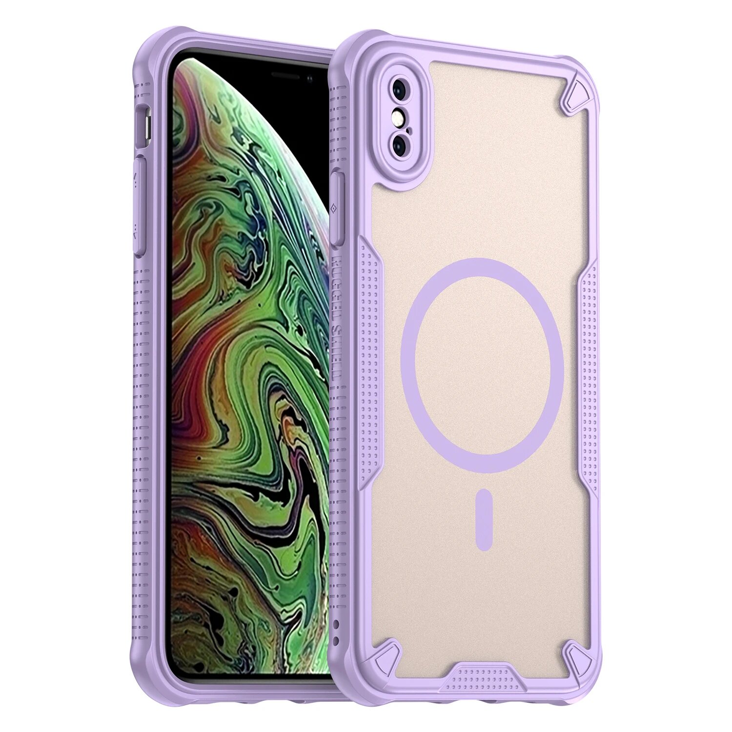 Фиолетовый противоударный чехол для iPhone XS Max с MagSafe