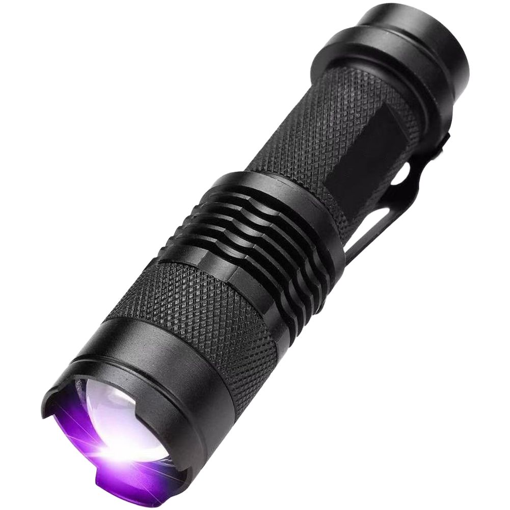 Фонарик 365nm UV, алюминиевый, /белый, 10*2.5*2см