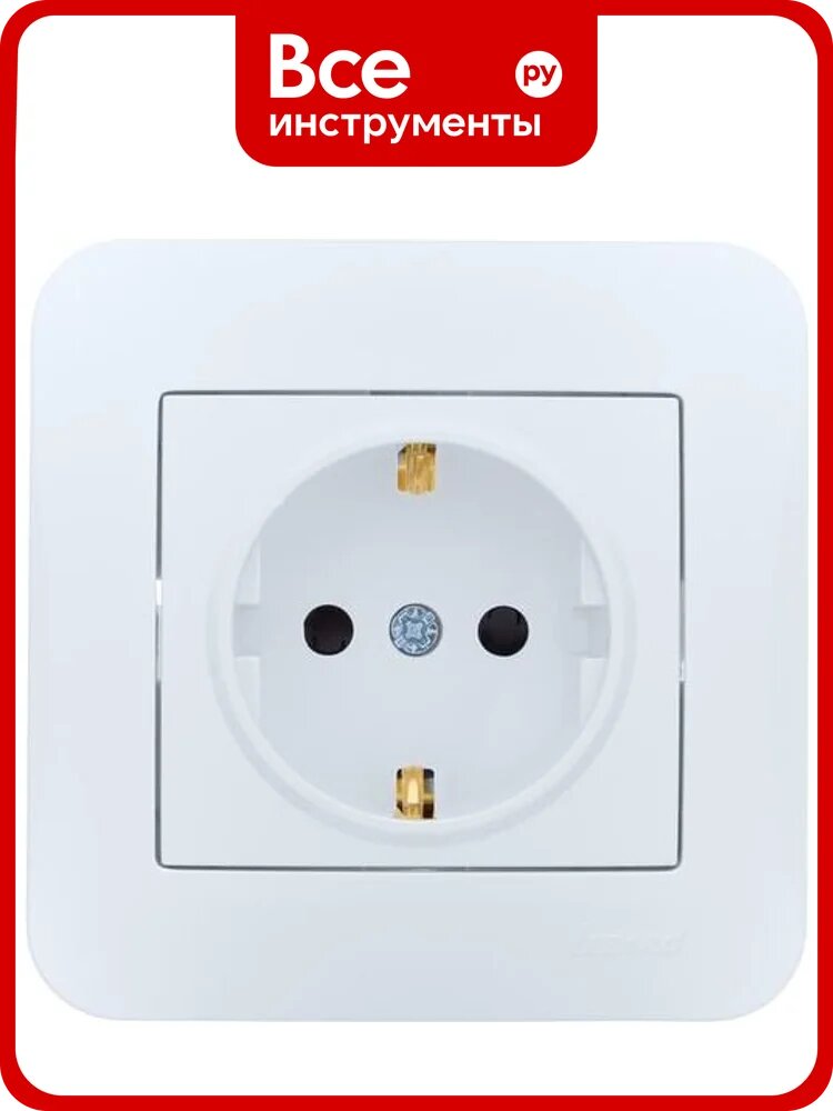 Розетка с защитой от детей Lezard ASTI ПБТ, белая 7081-0202-124B