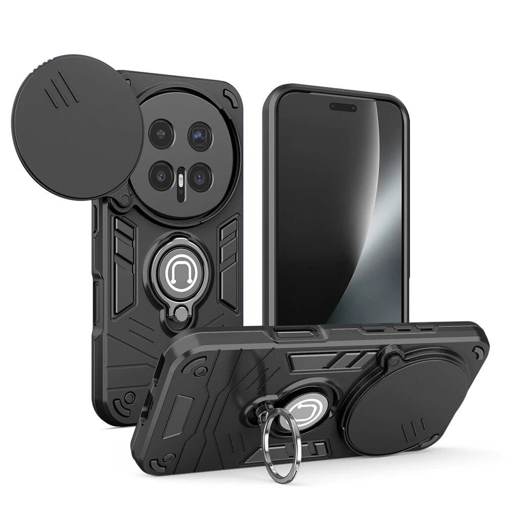 Противоударный чехол KEYSION для HONOR Magic 8 Pro 5G с защитным кольцом для камеры и Черный, черный