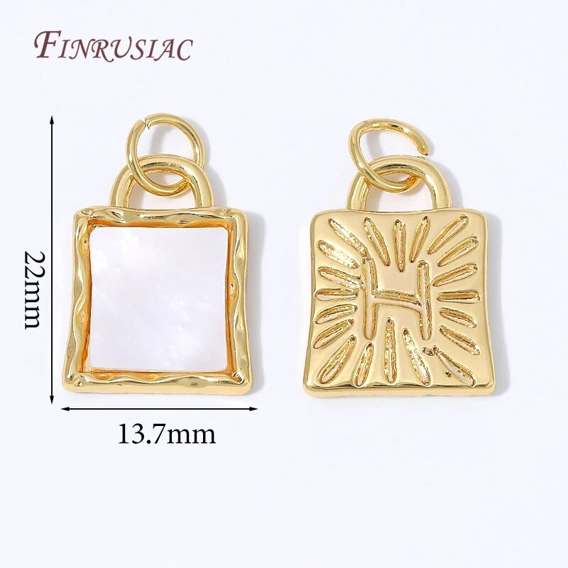 Золотые подвески FINRUSIAC сердце бабочка из перламутра 2 шт 2 pieces, Желтый, 18K Gold Plated