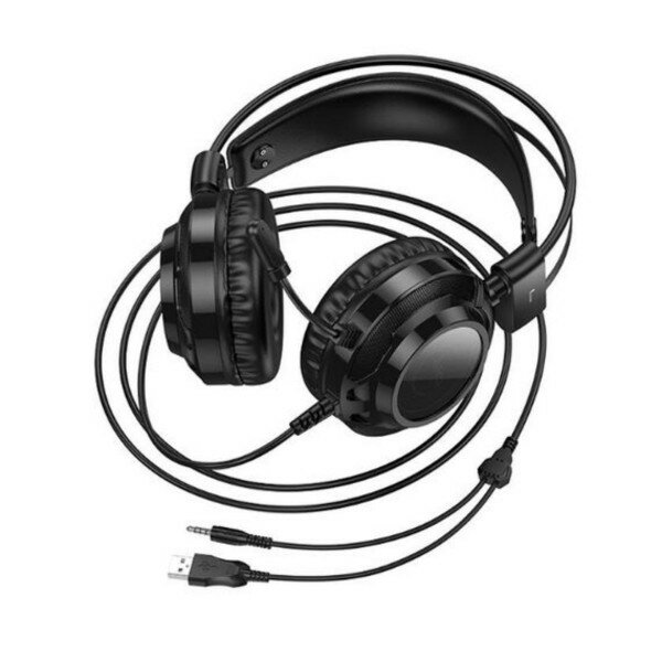 Гарнитура HOCO W110, Resource, полноразмерные, Jack 3.5мм, USB, 2.0 м, цвет: черный