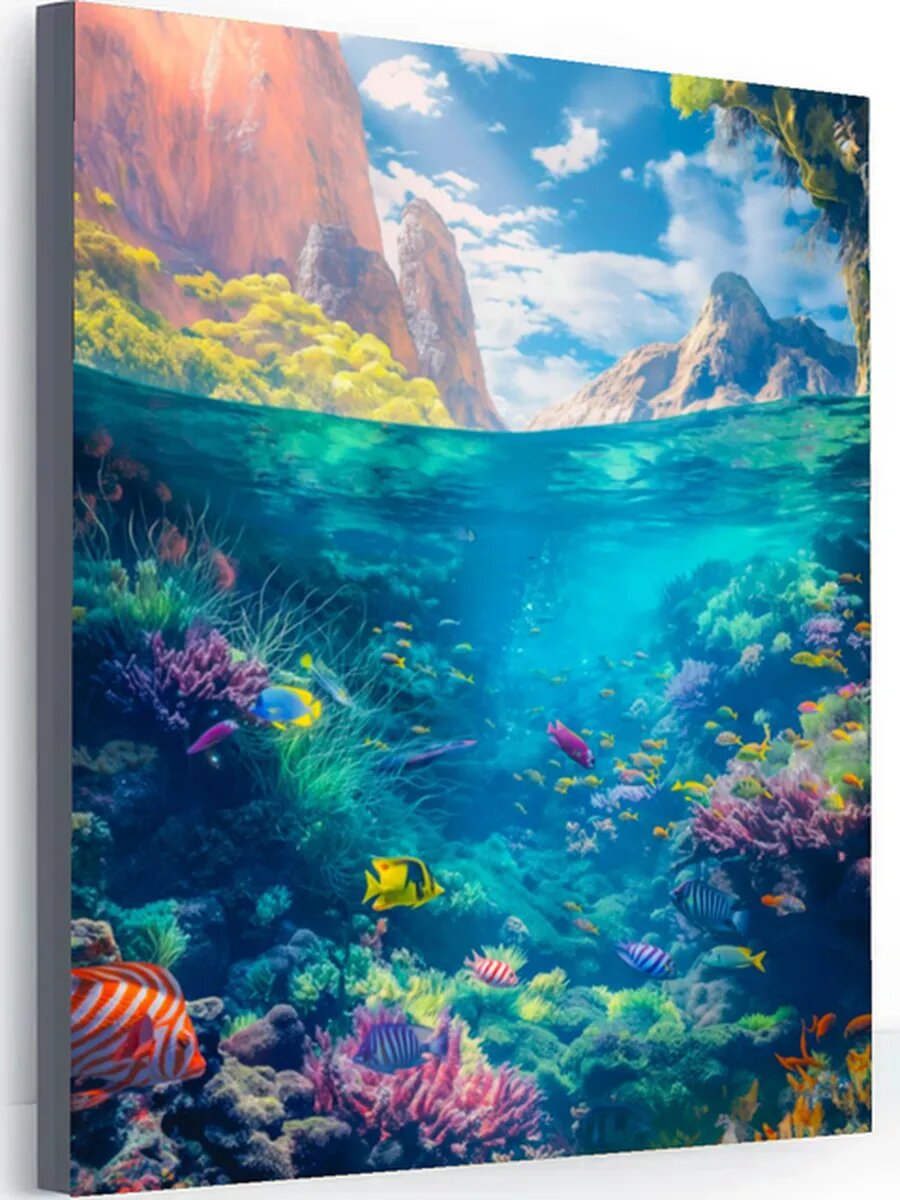 Картина по номерам "Море и горы", на холсте на подрамнике, 40 x 50 см