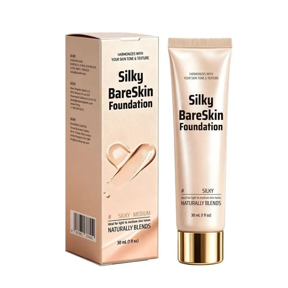 Тональник в тюбике Silky BareSkin, жидкий тональный крем для свежего и естественного образа, 30 мл