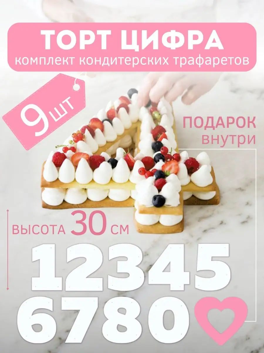 Трафарет для торта цифра Clovetree кондитерский набор