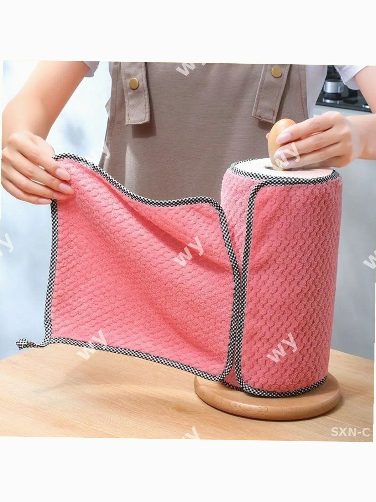 Полотенце кухонное 25x25, темно-розовое, для кухни, впитывающее, практичное